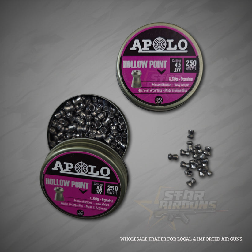 APOLO Hollow Point .177 Pellets – Mild Steel (Pack of 250) – STAR AIR GUNS